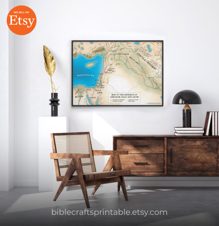 Map of the Journeys of Abraham, Isaac & Jacob: A Biblical Exploration ...